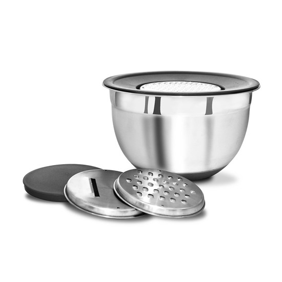 KIT BOWL INOX COM RALADOR/FATIADOR 5 PEÇAS JAMES. F - GRILLO - Grillo ...