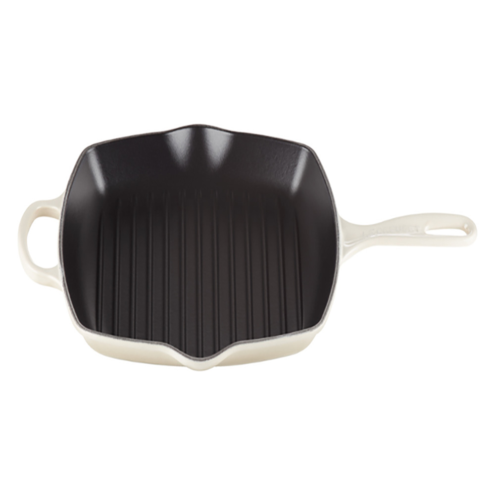 GRELHA QUADRADA MERINGUE DE FERRO FUNDIDO 26CM - LE CREUSET - GRILLO ...